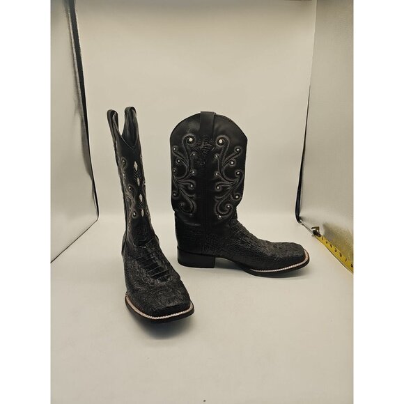 Ferrini | Shoes | Ferrini Mens Black Wide Toe Alligator Belly Print ...